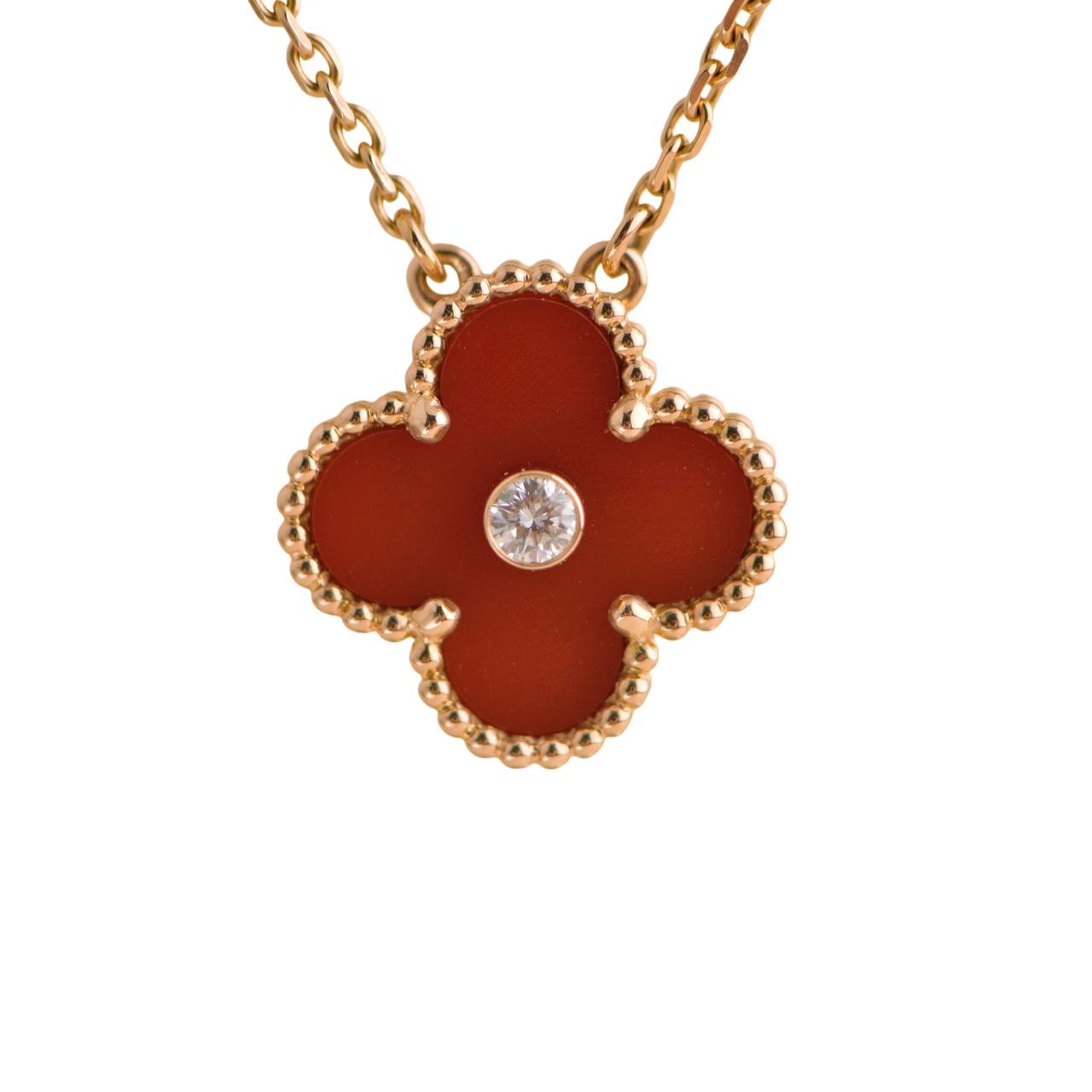 Van Cleef Arpels Vintage Alhambra Diamond Carnelian Limited Edition Dandelion Antiques