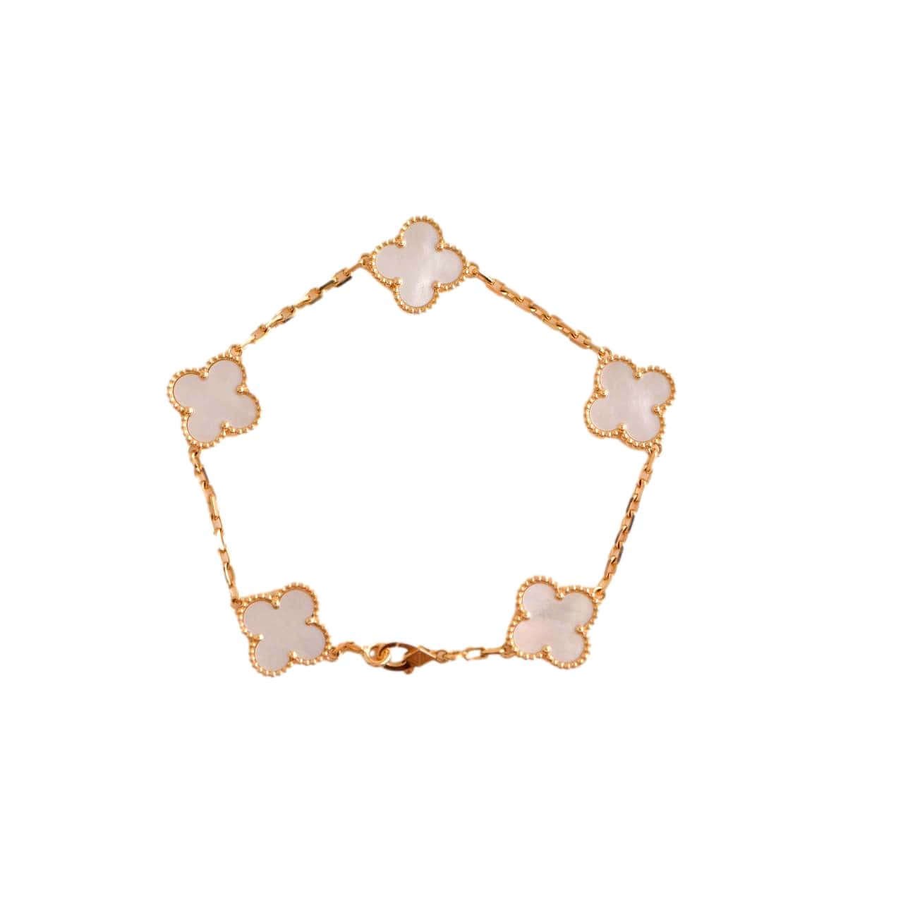 Van Cleef & Arpels 5 Motif Vintage Alhambra Mother of Pearl Bracelet ...