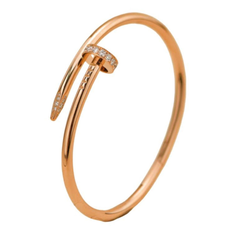 Cartier Juste Un Clou Diamond Bracelet 18K Rose Gold Size 17 ...